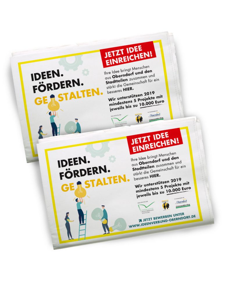 Anzeigen Zeitung Kampagne Ideen. Fördern. Gestalten | formschön GmbH